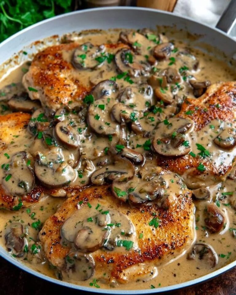 The Ultimate Chicken and Mushroom Skillet with Creamy Asiago Mustard Sauce